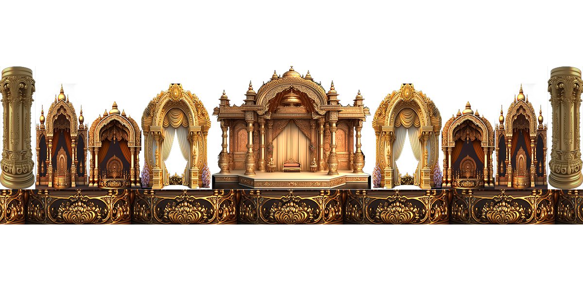 Golden Heritage Wedding Stage - Mapping Mantra