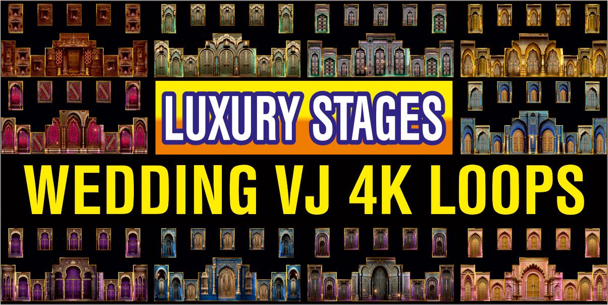 Royal Architectural 4K VJ Loops | Indian Wedding Stage